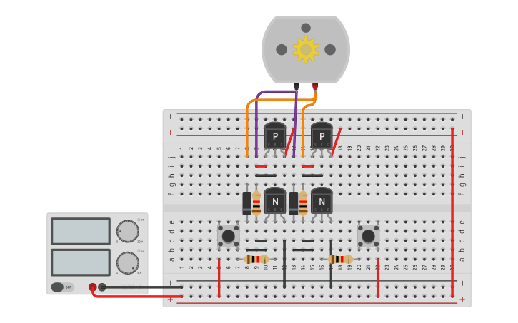 Circuit design Bidirectional Motor - Tinkercad Circuit design Bidirectional Motor - Tinkercad