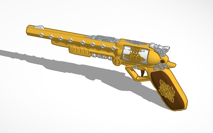 3D design Steam Punk Revolver - Golden Dragon - Tinkercad