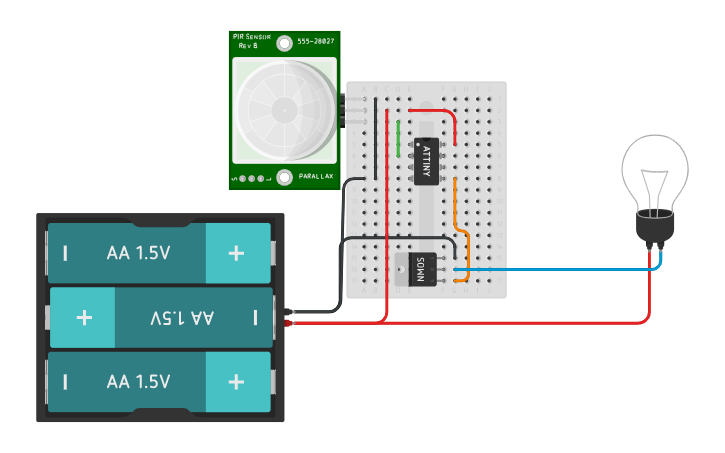 Circuit design Eclairage automatique - Tinkercad