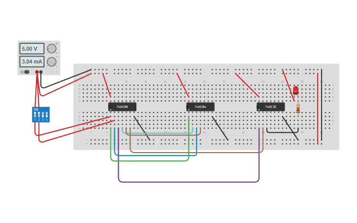 Circuit design XNOR - Tinkercad