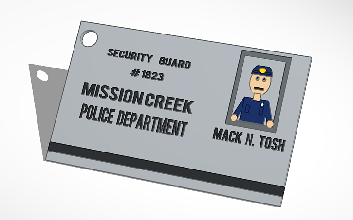 3D design Police Access Card - Tinkercad