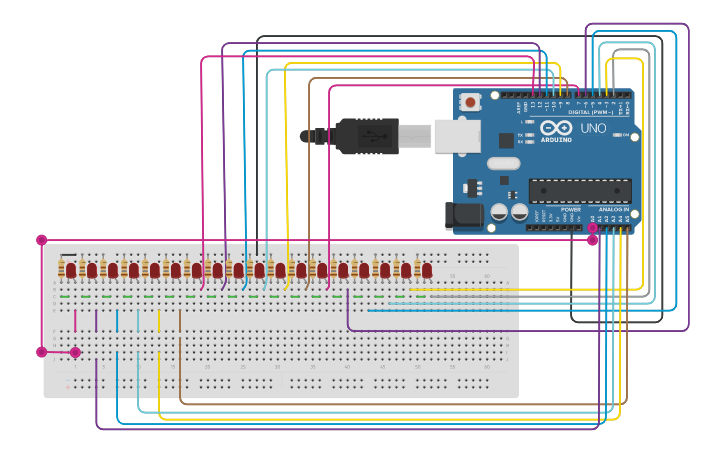 Circuit design Sequence de Leds - Tinkercad