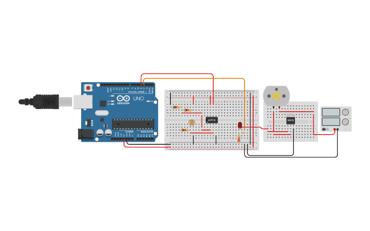 Circuit design LDR - Tinkercad