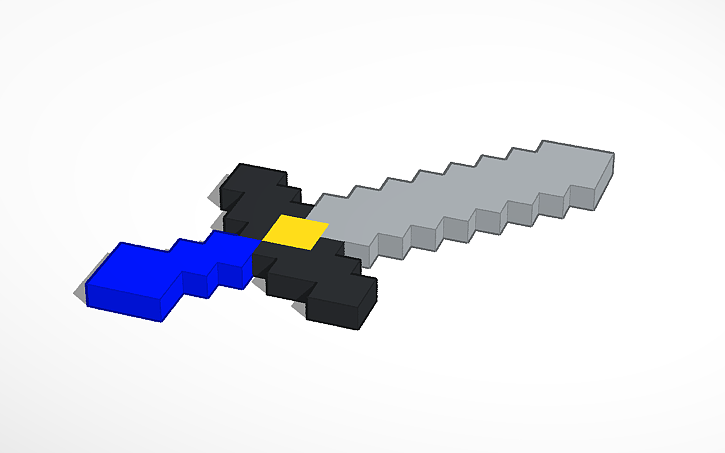 3D design Minecraft Star Sword | Tinkercad
