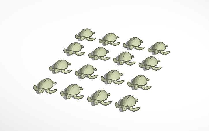 3d Design 16 Tiny Turtles Tinkercad
