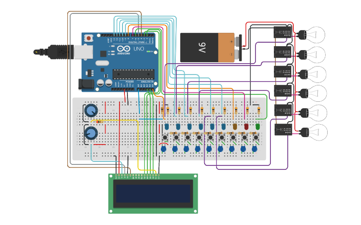 Circuit design Lights Controller | Tinkercad