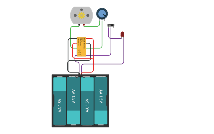 Circuit design Switched DPDT Relay - Tinkercad