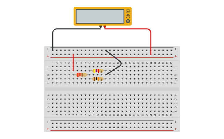 Circuit design resistor circuit - Tinkercad