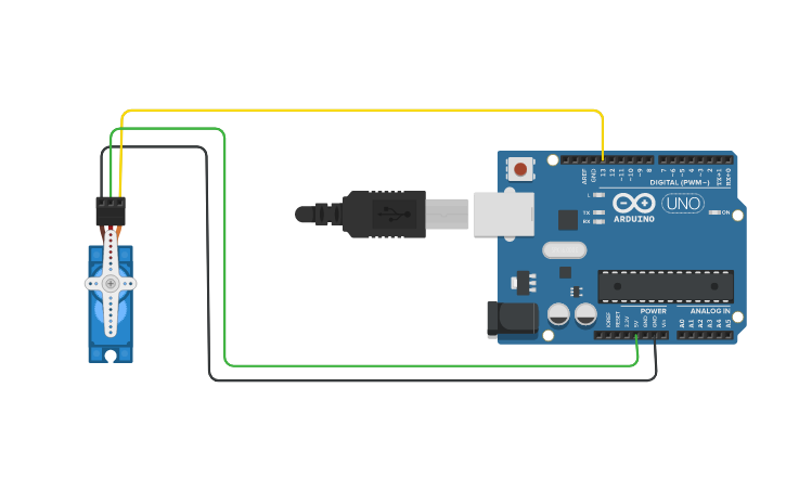 Circuit design Servo motor | Tinkercad
