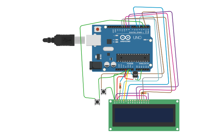 Circuit design Led Clock With Temp Sensor - Tinkercad