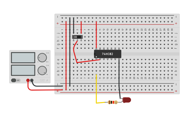 Circuit design Construct NOT Gates Using NOR Gate | Tinkercad