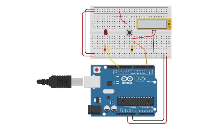Circuit design Pushbutton (Digital Input) - Tinkercad