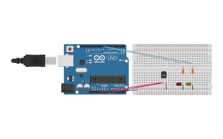 Circuit Design Sensor De Temperatura Tinkercad