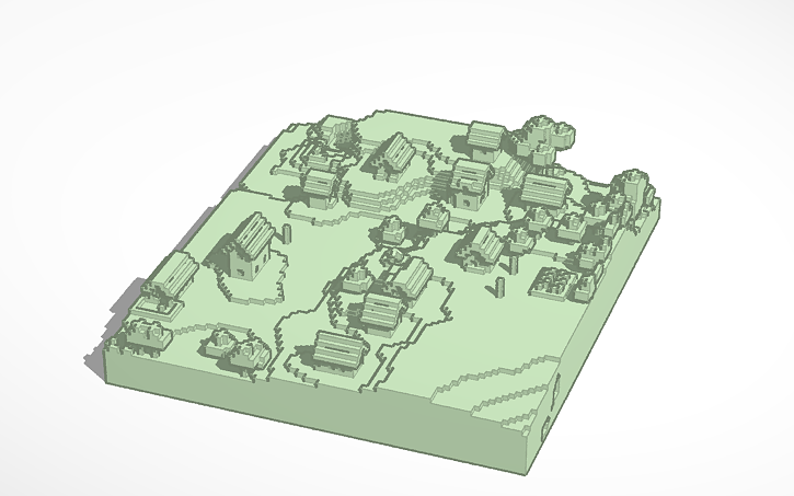 3D design minecraft village - Tinkercad
