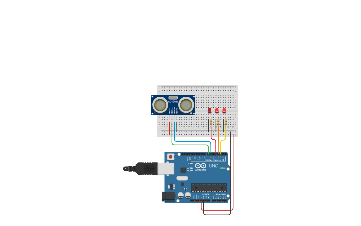 Circuit Design Distance Sensor Tinkercad