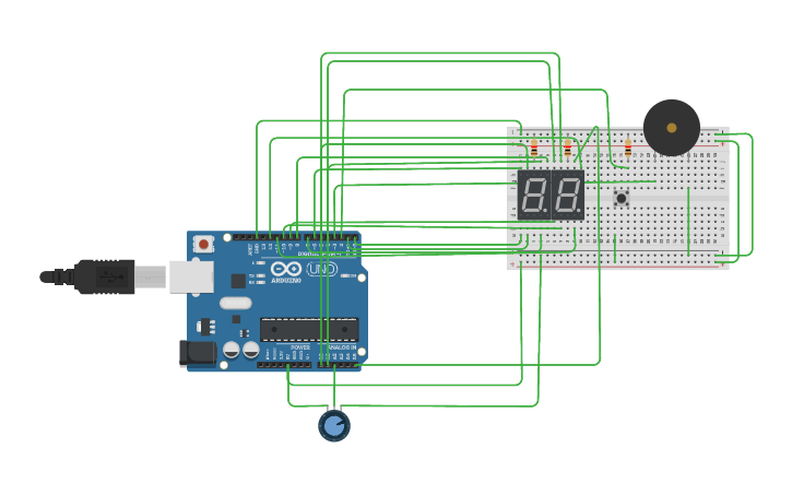 Circuit Design Таймер со звуком Tinkercad