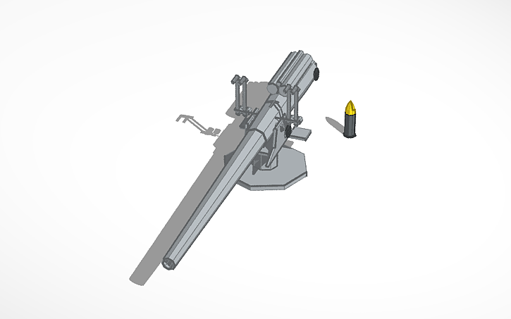 3D design 14cm/50 3rd Year Type naval gun | Tinkercad