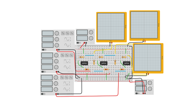 Circuit design Restador 3 entradas | Tinkercad