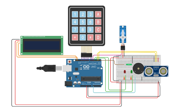 Circuit design Digital Safe - Tinkercad