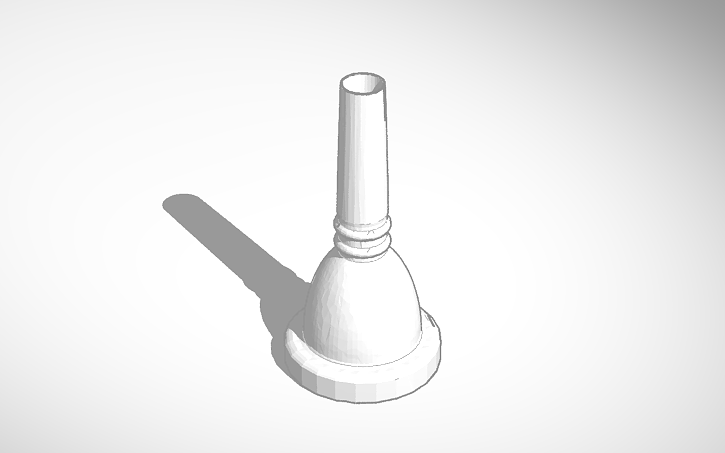 3D design Baritone B.C. mouthpiece - Tinkercad