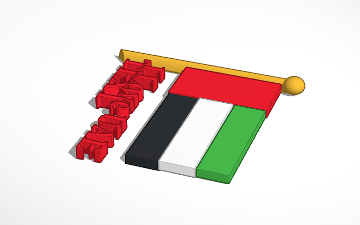 3D design UAE flag - Tinkercad