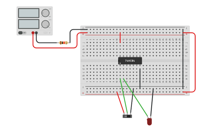 Circuit design NOT Gate | Tinkercad