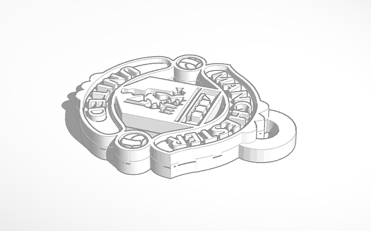 3D design Manchester United key chain - Tinkercad