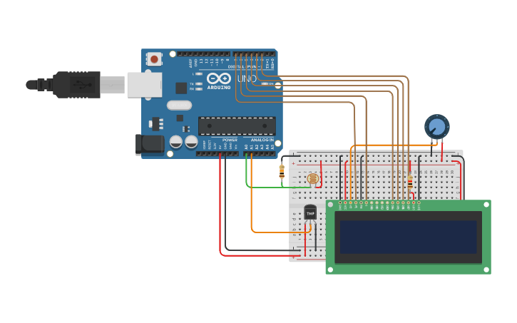 Circuit design Sensor cahaya photosensor | Tinkercad