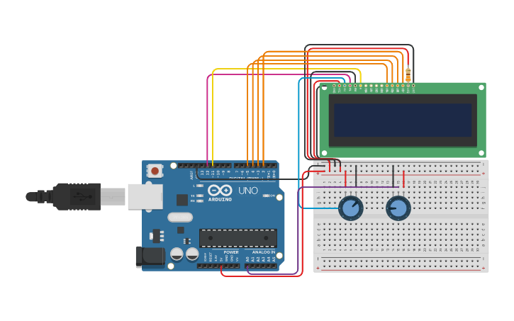 Circuit design LCD - Tinkercad