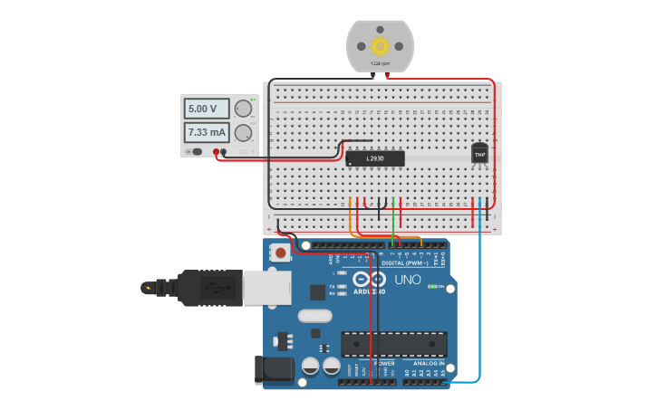 Circuit design Closed Loop Aircon - Tinkercad Circuit design Closed Loop Aircon - Tinkercad