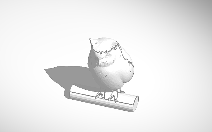 3D design Owl Model - Tinkercad