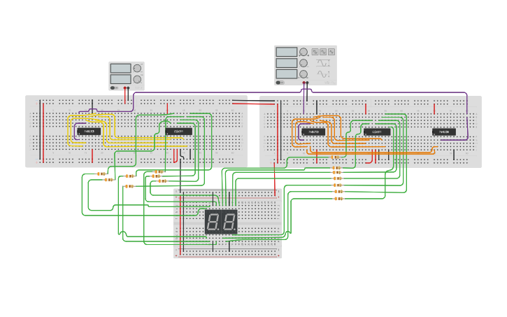 Circuit design 1 min Stopwatch | Tinkercad