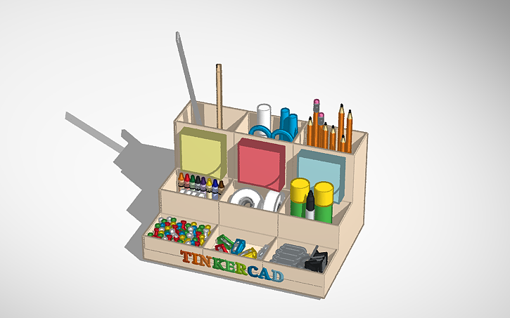 3D design Desk Organizer - Tinkercad