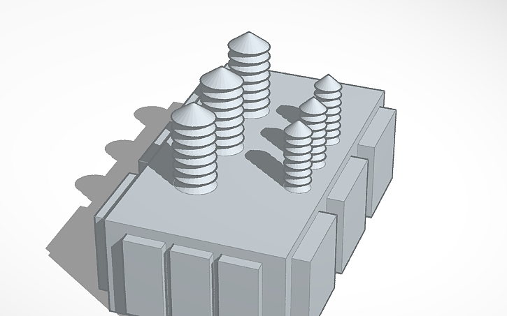 3D design transformador de potencia - Tinkercad