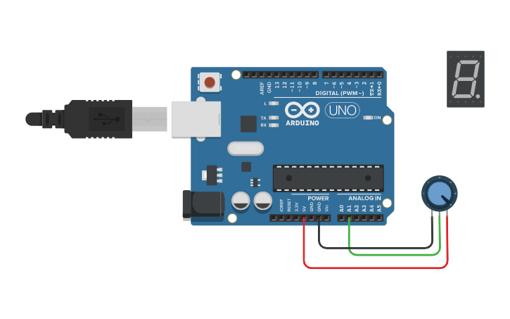 Circuit design Analog Input Example (2) - Tinkercad