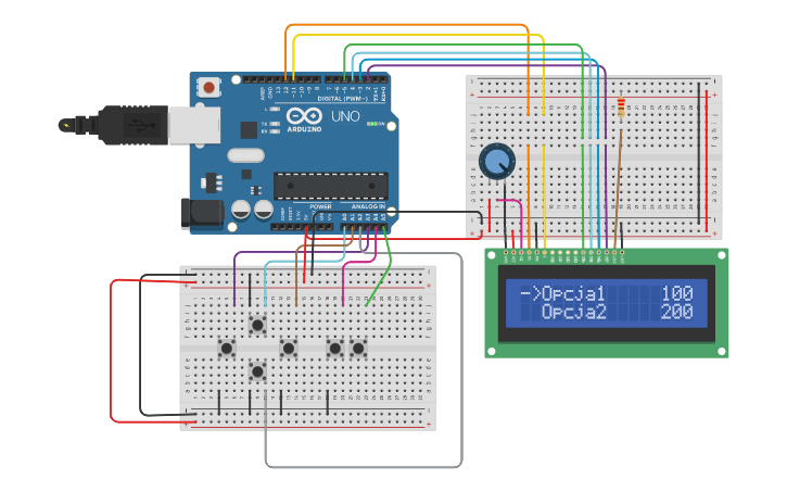 Circuit design Copy of menu wieleopcji | Tinkercad