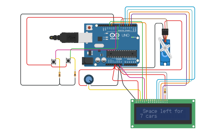 Circuit design Parking System - Tinkercad