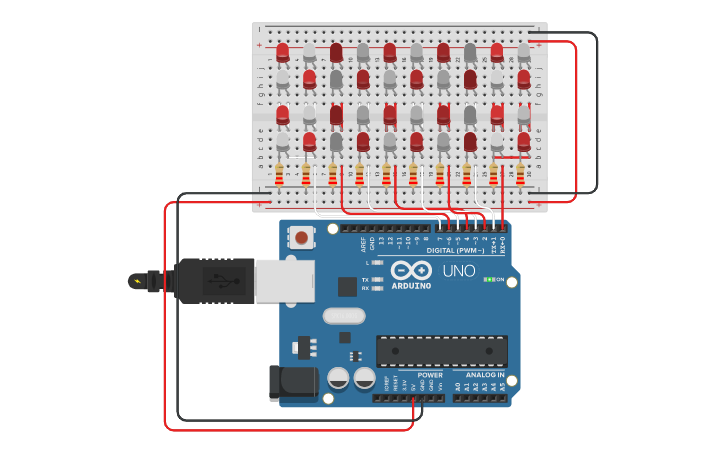 Circuit design Christmas Lights Agustin - Tinkercad