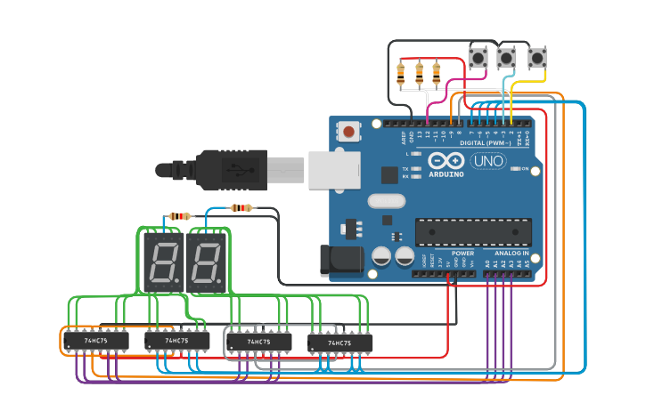 Circuit design Copy of TP1 Circuit 1 - Tinkercad