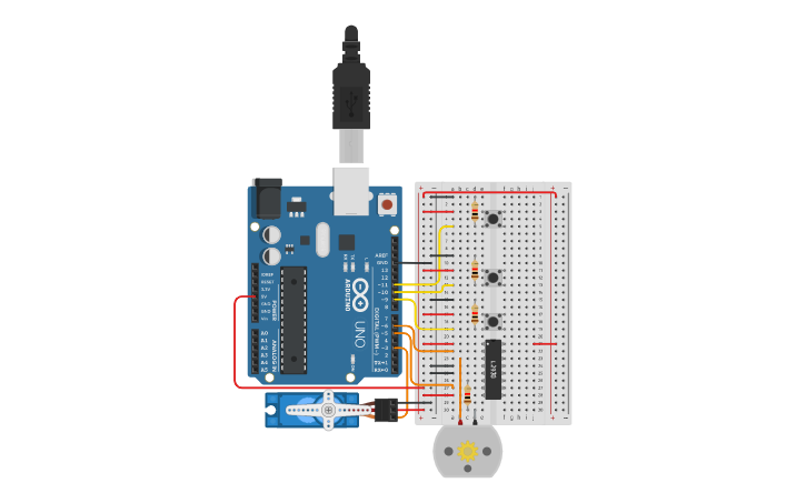 Circuit design Block 3.2 - Bionic Hand - Tinkercad