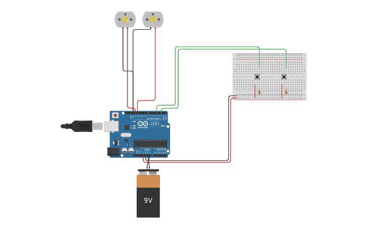 Circuit design RC Car - Tinkercad
