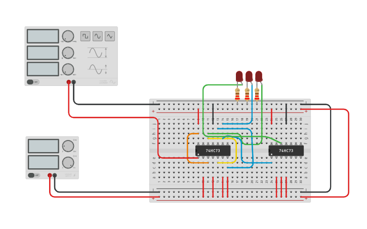 Circuit design FINITE STATE MACHINE - Tinkercad