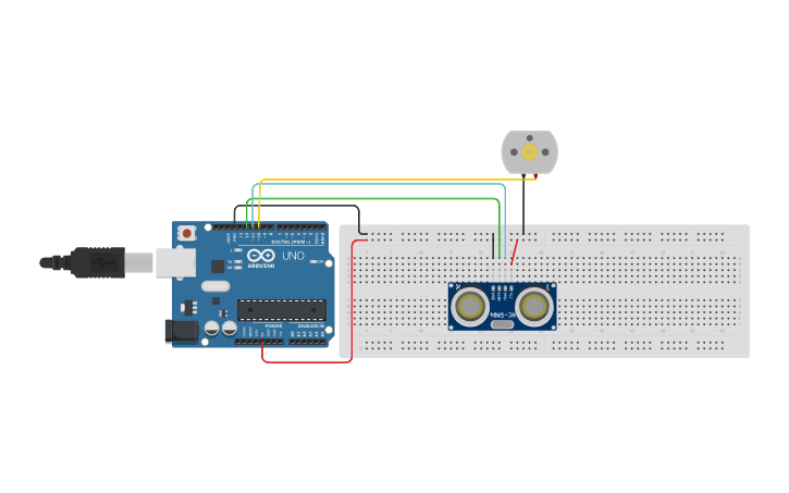 Circuit design Alessandra Mena Arduino sensor con motor - Tinkercad