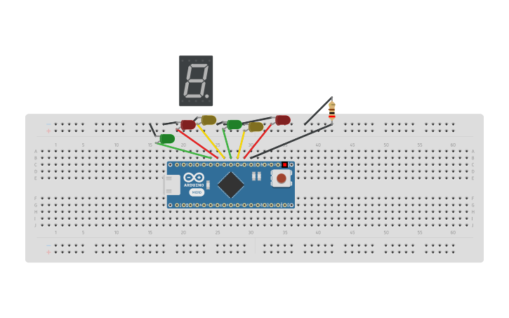 Circuit design NANO Running LEDs | Tinkercad