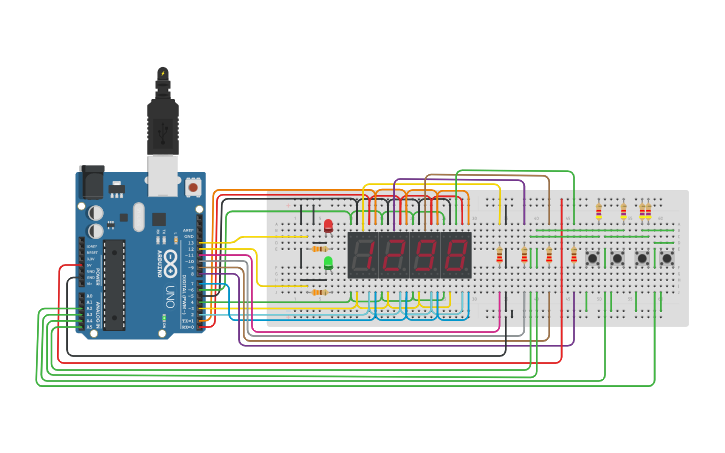 Circuit design SW FND FONT | Tinkercad