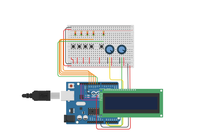 Circuit design Calculadora LCD - Tinkercad