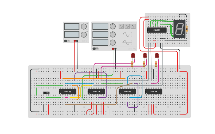 Circuit Design Copy Of 3 Bit Asynchronous Counter Tinkercad