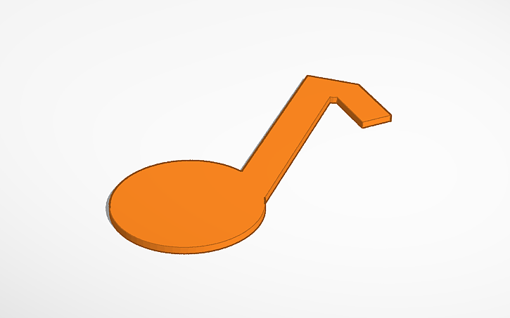 3D design note de musique - Tinkercad