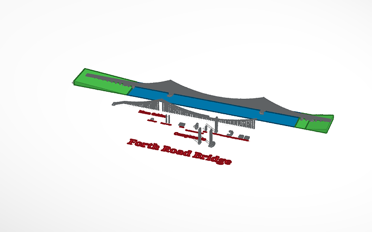 3D design Forth Road Bridge FBP - Tinkercad