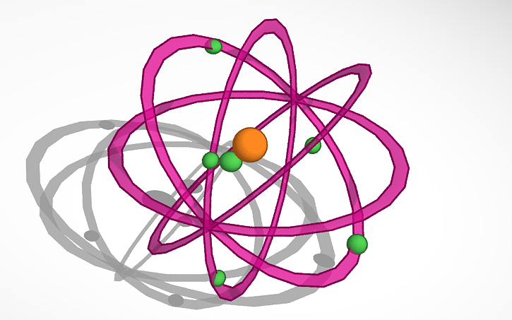 3D design Modelo atómico Rutherford - Tinkercad